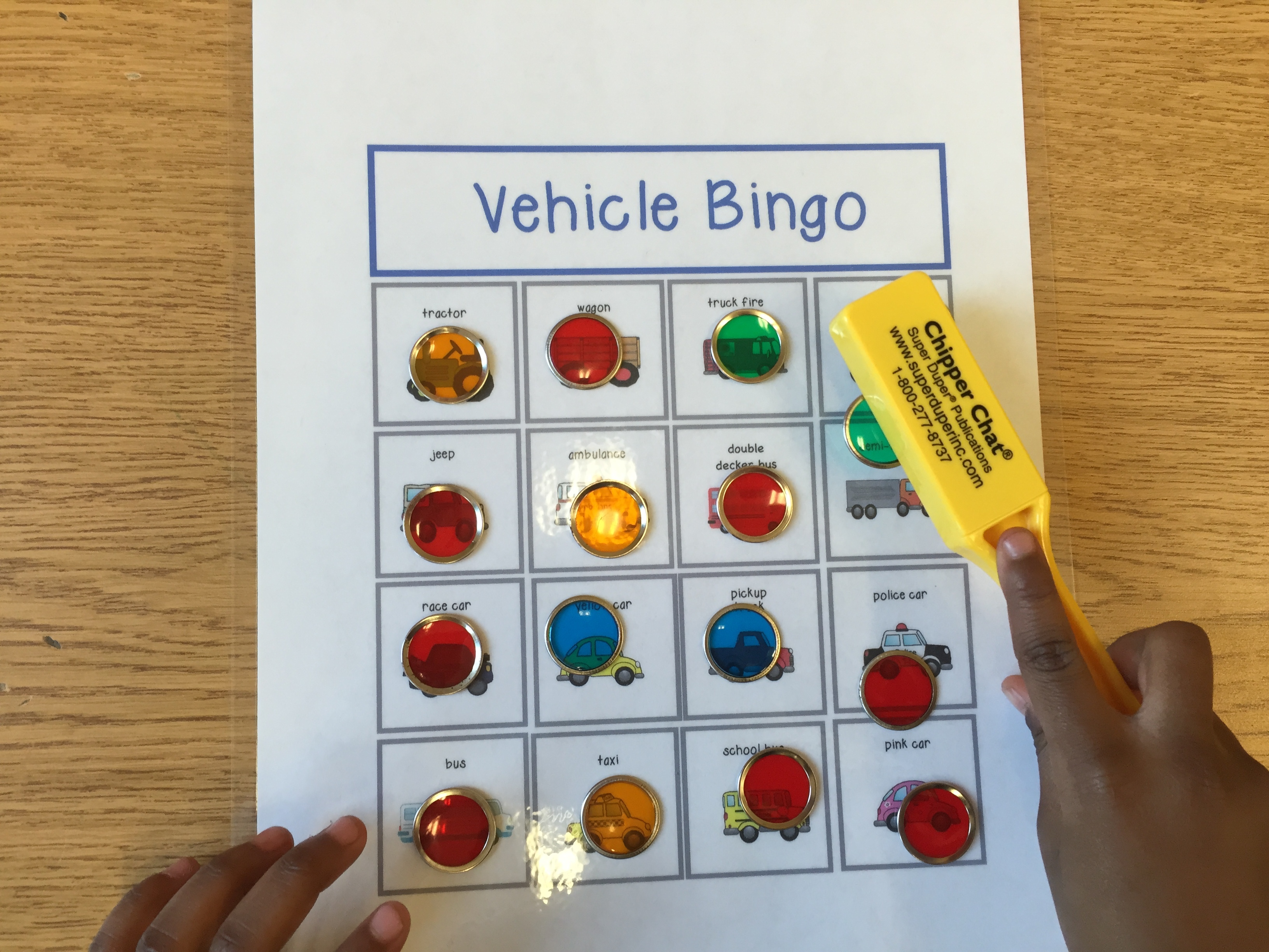 Vehicle Bingo | The Elementary Helper